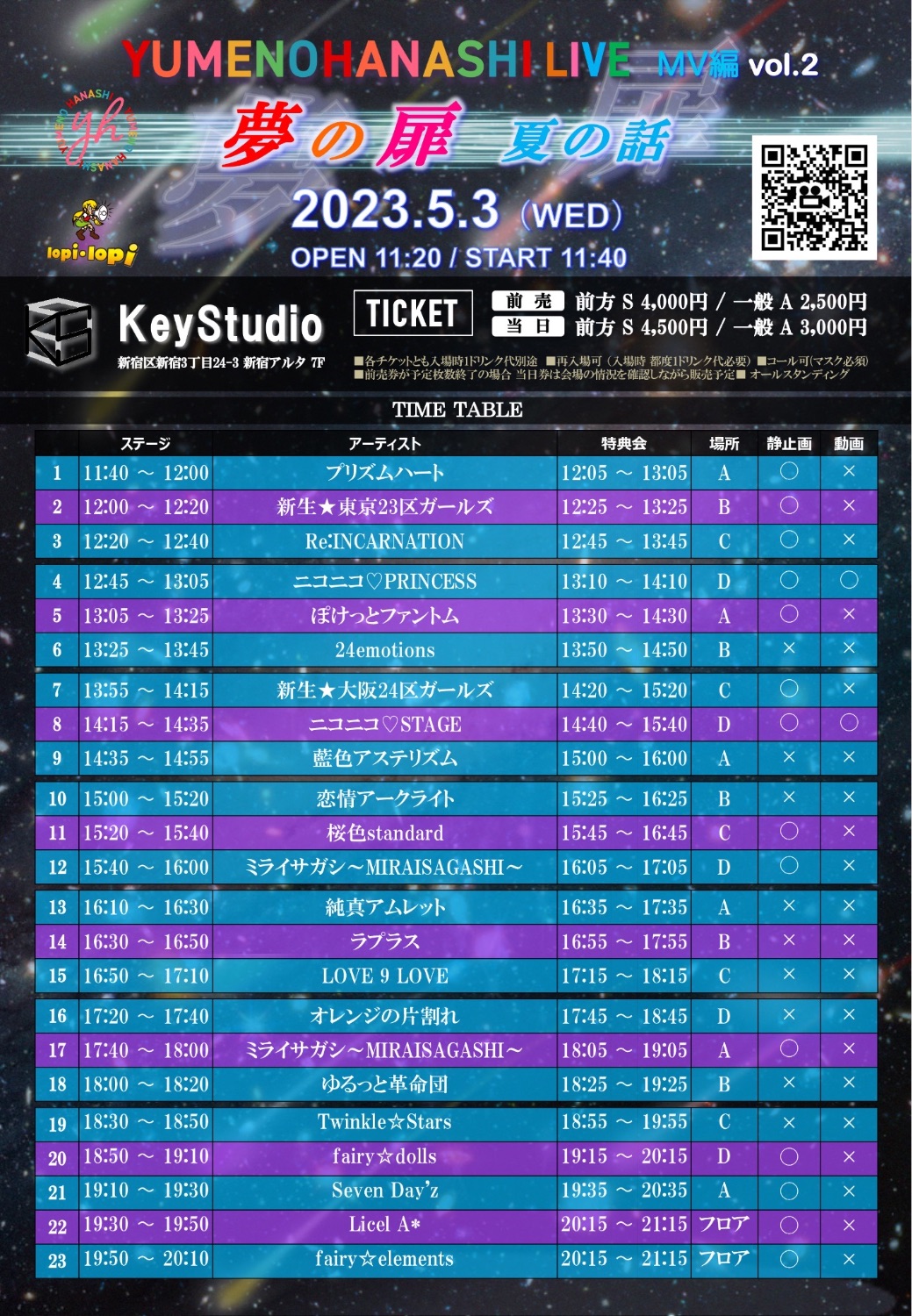 💖超重要💖YUMENOHANASHI LIVE「夢の扉 夏の話」MV編Vol.2 - TimeTree